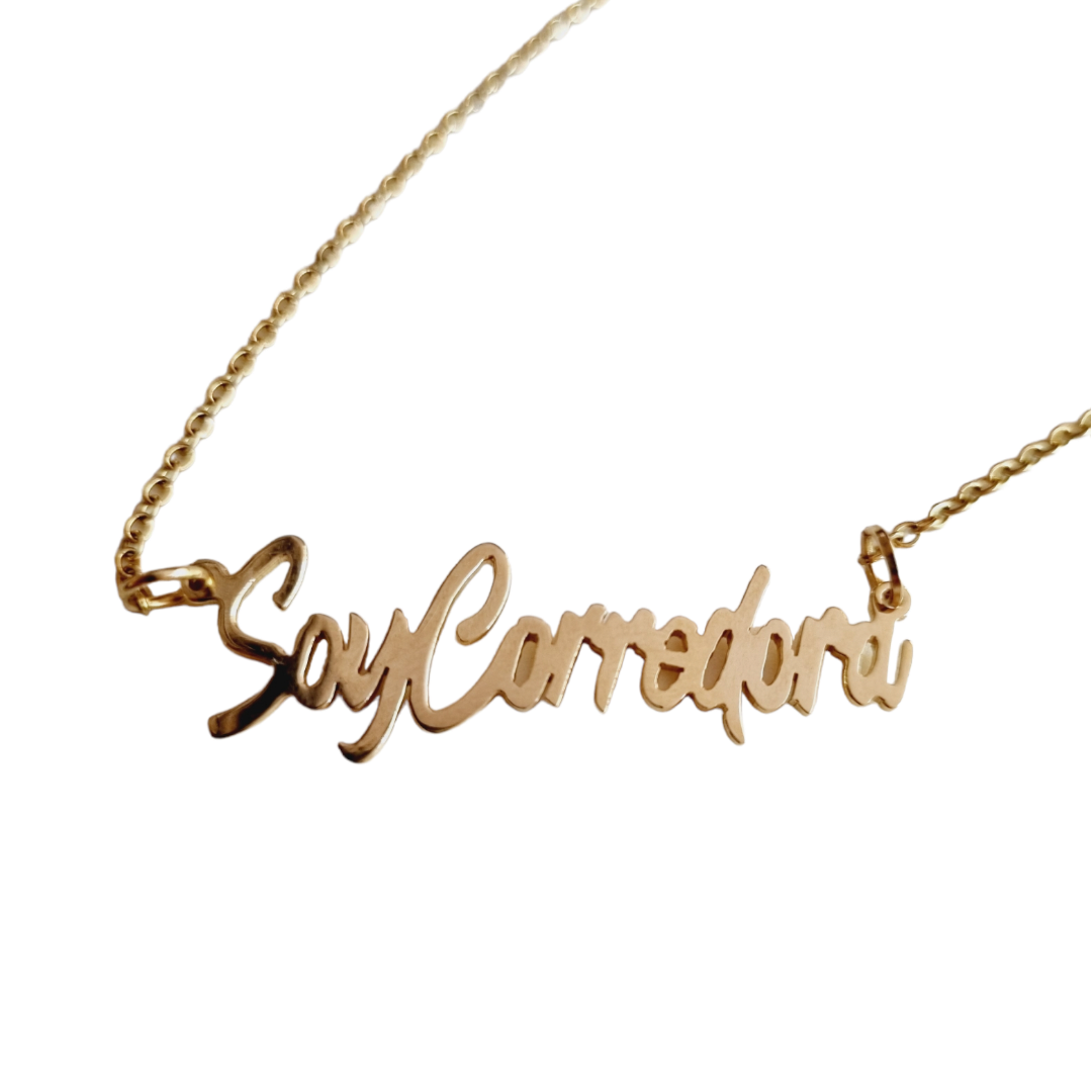 Collar Soy Corredora en chapa de oro – SoyCorredora